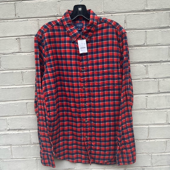 J. Crew | Shirts | Nwt Jcrew Size S Red Blue Plaid Flannel Shirt | Poshmark